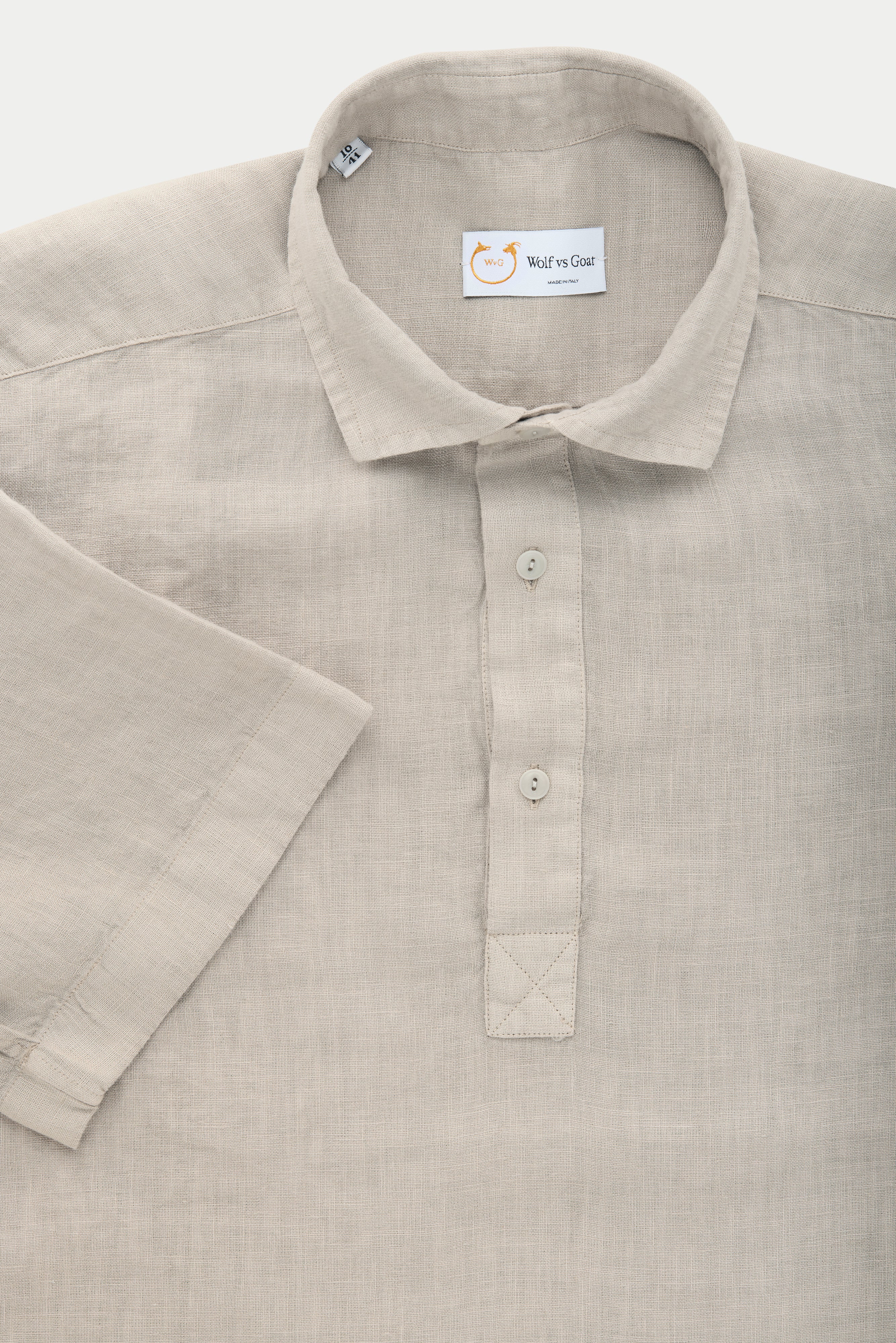 Linen Pop Over Shirt Oxford Tan – Wolf vs Goat