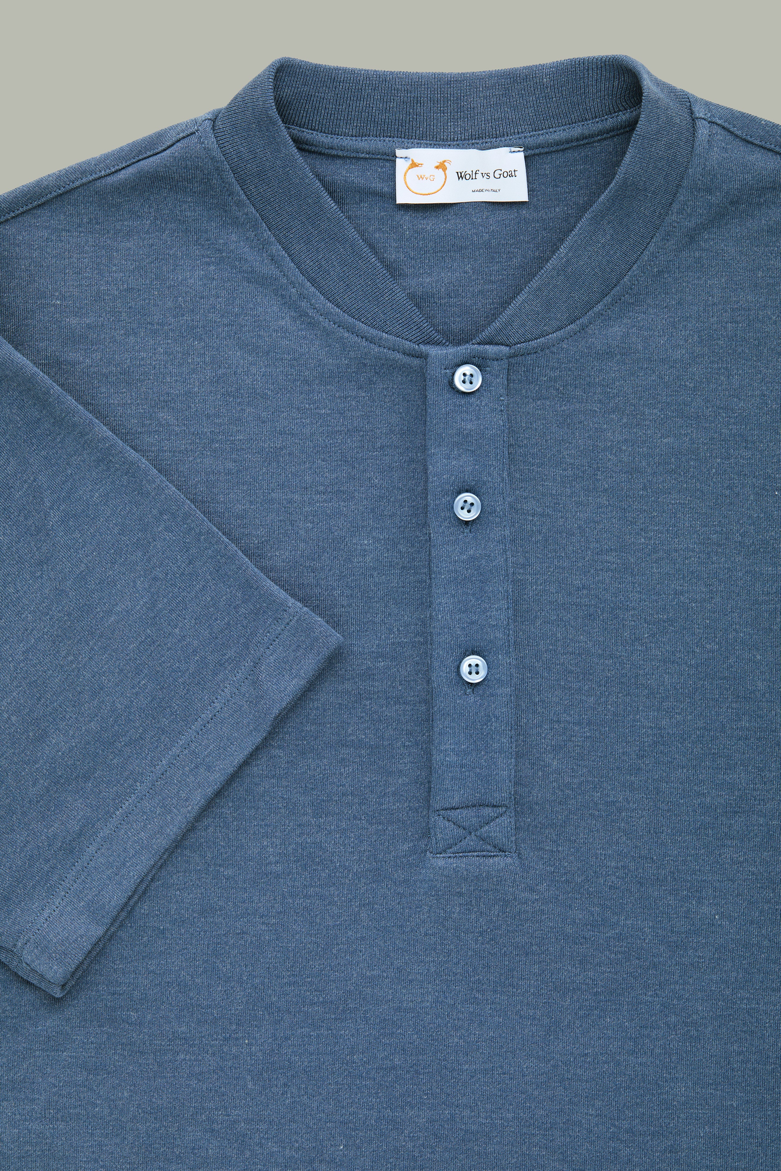 Henley Short Sleeve Bamboo Sorona Interlock Navy – Wolf vs Goat